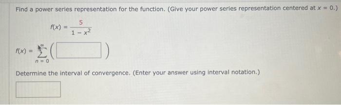 Solved Find a power series representation for the function. | Chegg.com