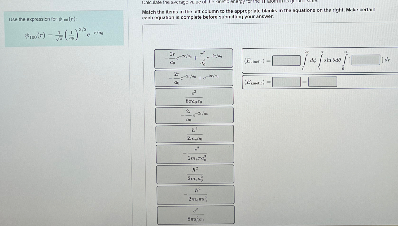 Use the expression for ψ100(r) | Chegg.com