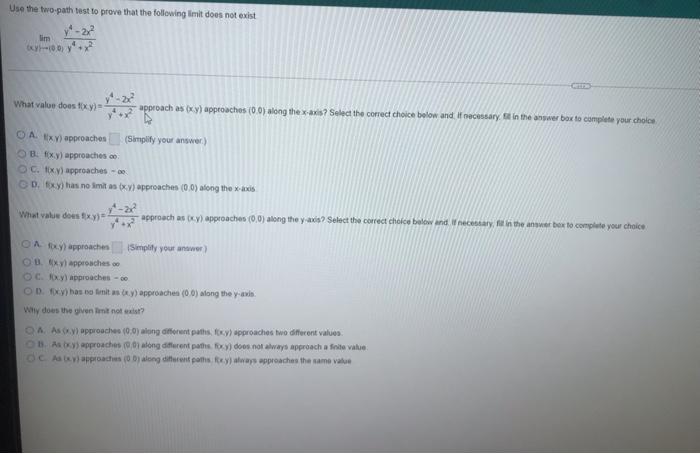 Solved Use the two-path test to prove that the following | Chegg.com