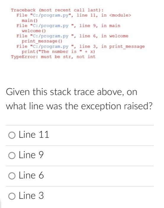 Solved Traceback (most recent call last): File | Chegg.com