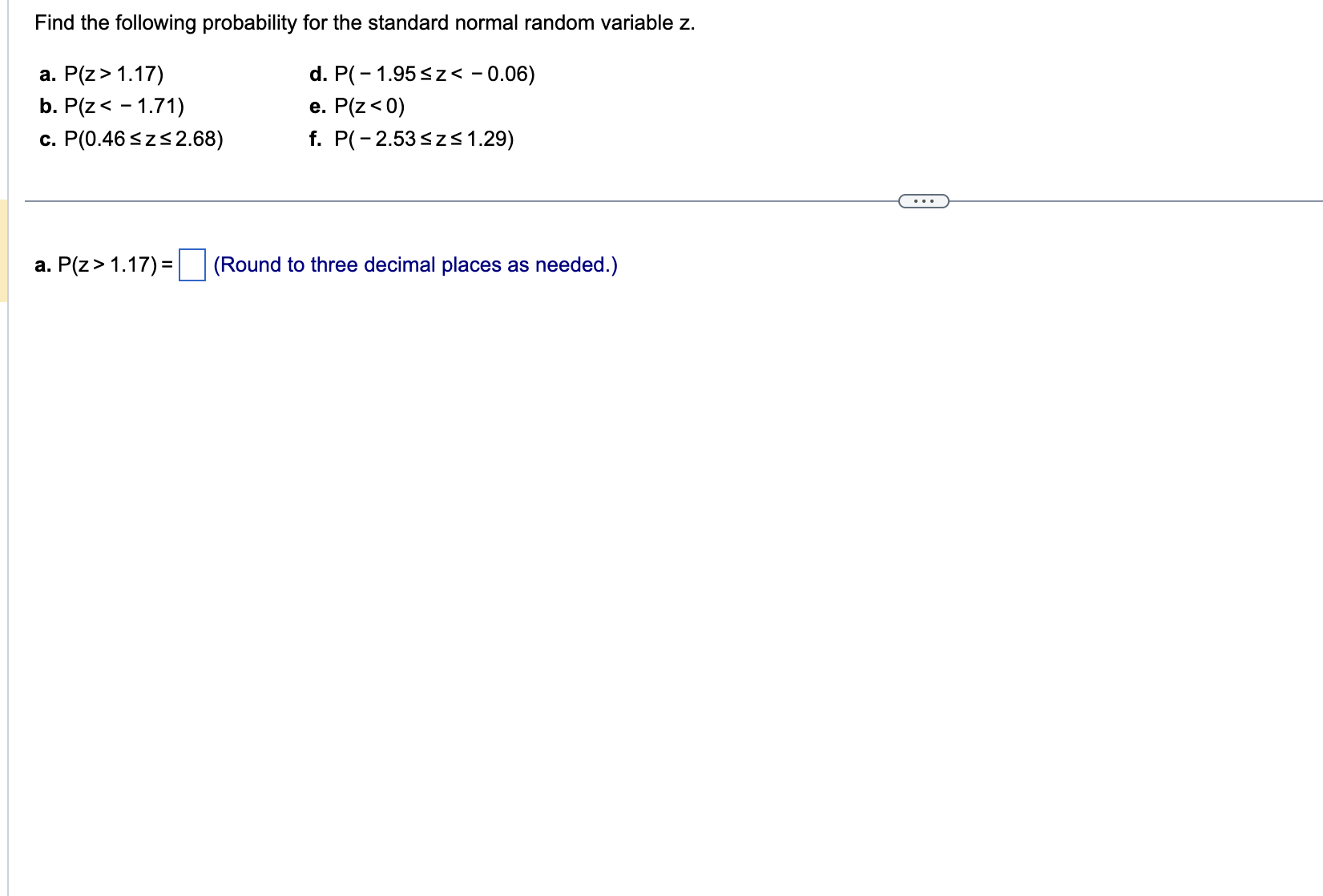 Solved Find the following probability for the standard | Chegg.com