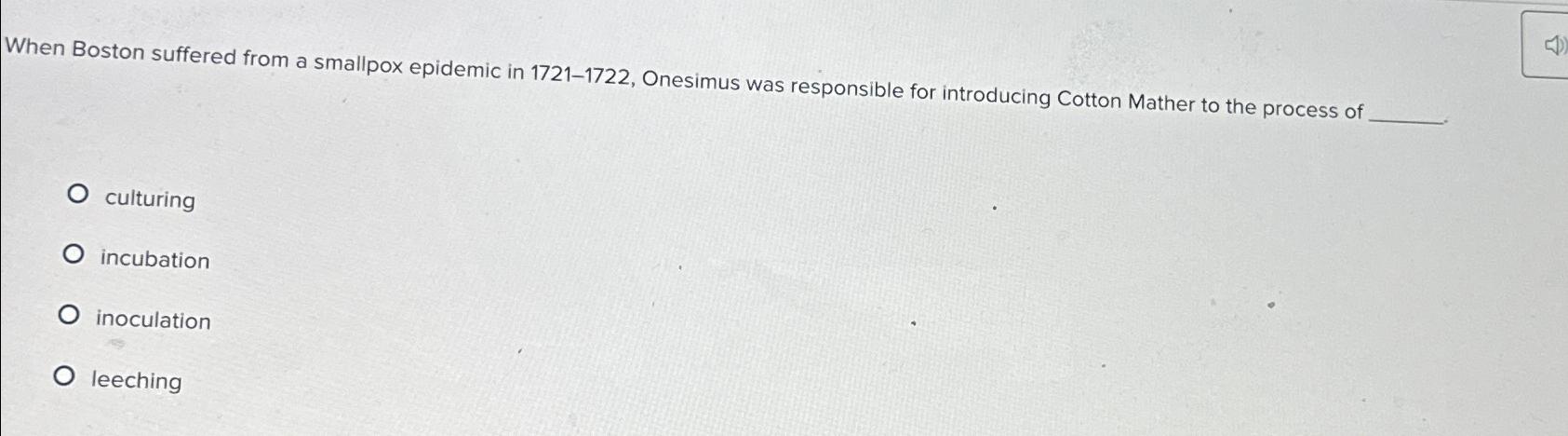 Solved When Boston suffered from a smallpox epidemic in | Chegg.com