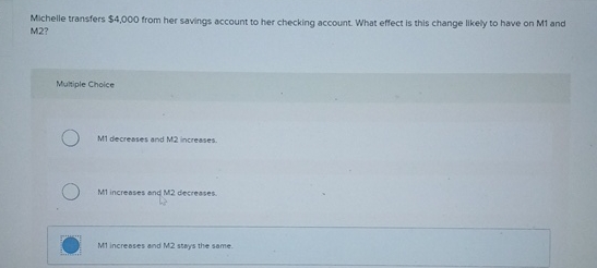 Solved Michelle transfers $4,000 ﻿from her savings account | Chegg.com