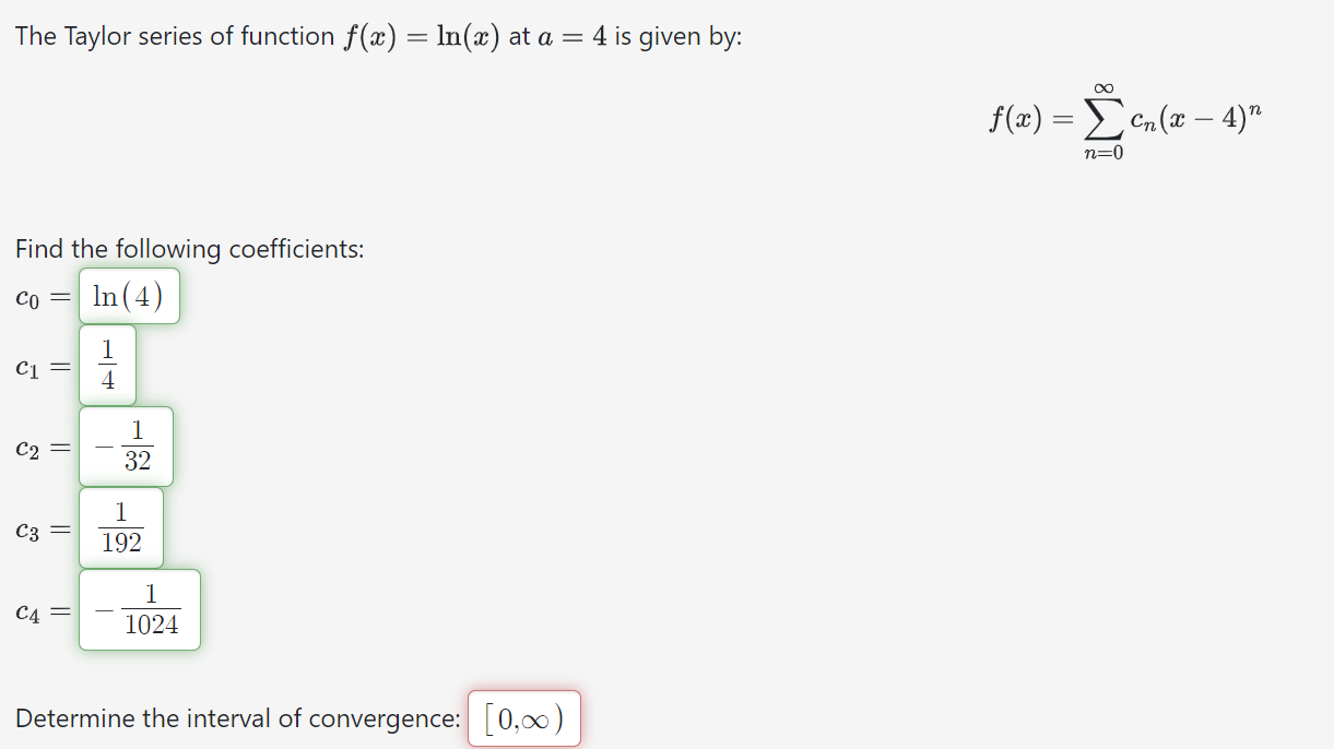Solved Interval of convergenceThe Taylor series of function | Chegg.com