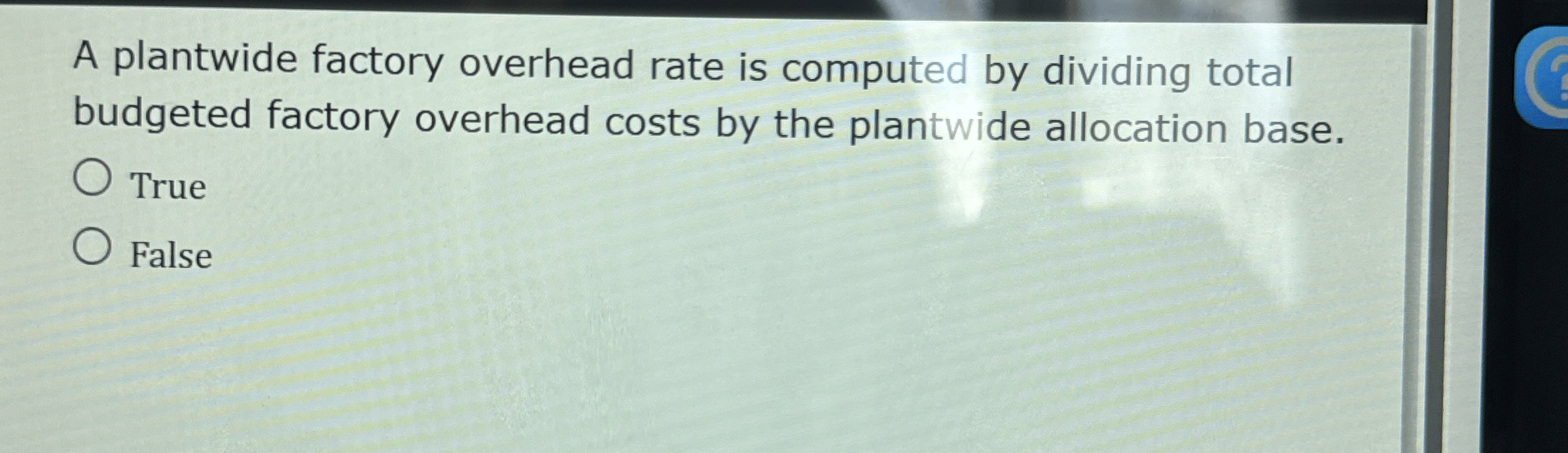 Solved A plantwide factory overhead rate is computed by | Chegg.com