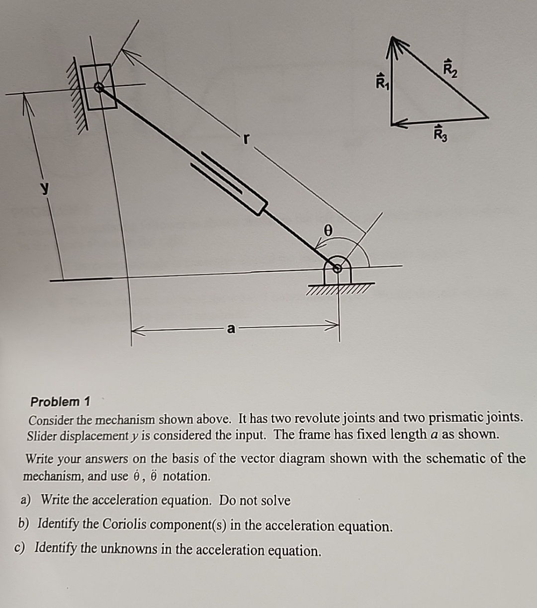 Solved Problem 1Consider the mechanism shown above. It has | Chegg.com