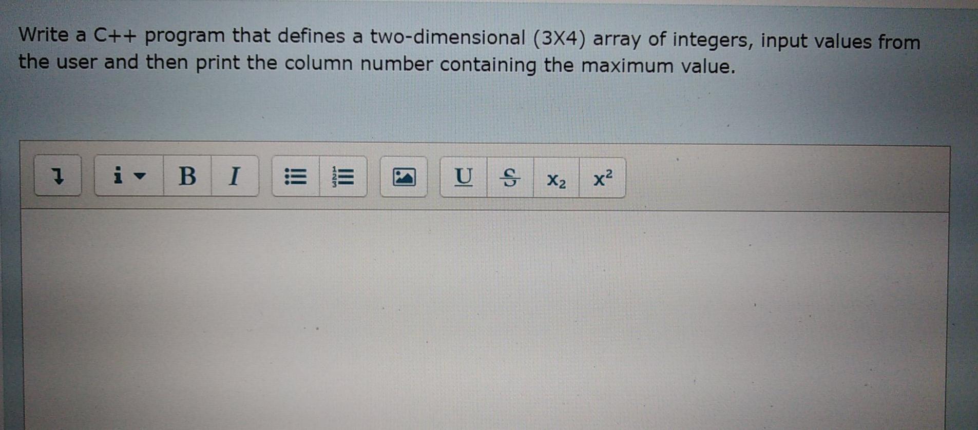 Solved Write a C++ program that defines a two-dimensional | Chegg.com