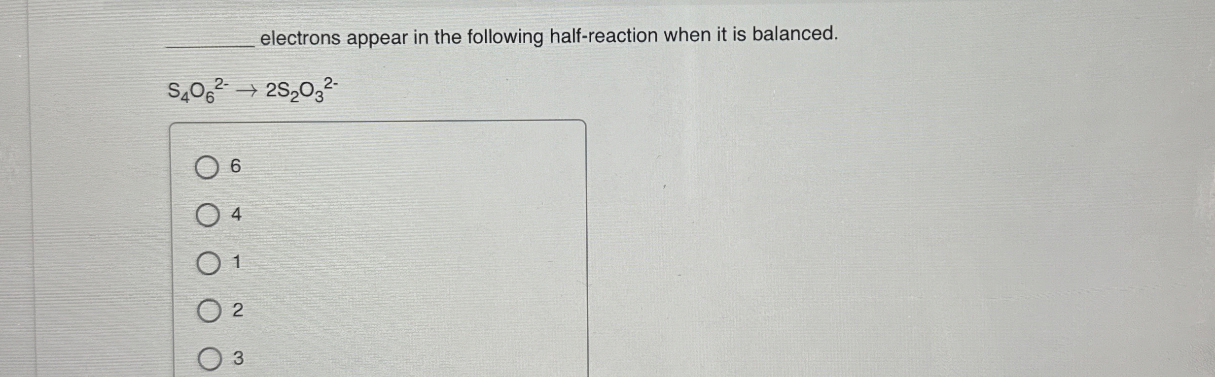 Solved q, ﻿electrons appear in the following half-reaction | Chegg.com