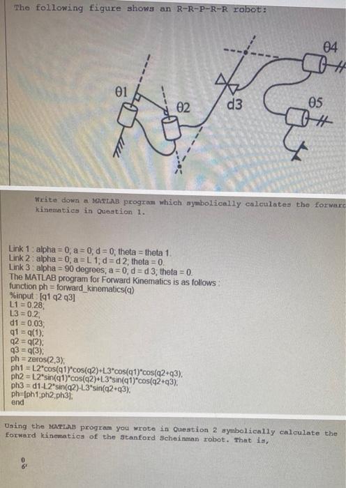 Solved The following figure shows an R−R−P−R−R robot: Nirite | Chegg.com