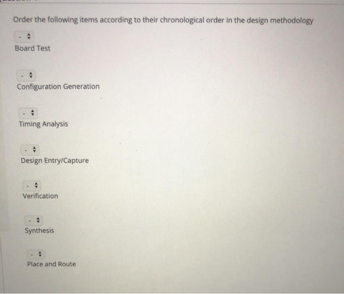 Solved Order the following items according to their | Chegg.com