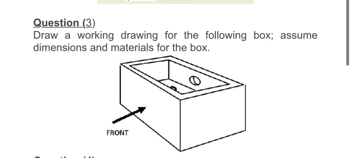 Question (3) Draw a working drawing for the following | Chegg.com