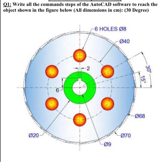 Solved Q1: Write all the commands steps of the AutoCAD | Chegg.com