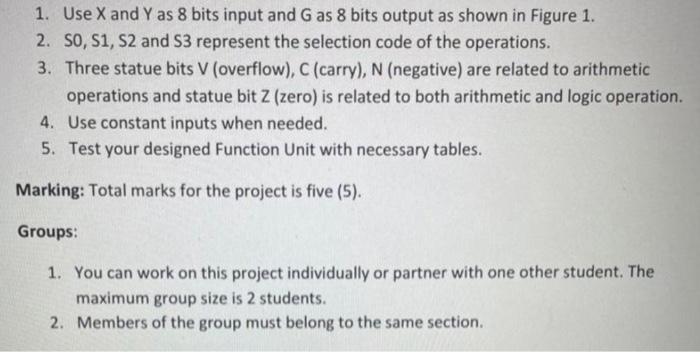 Solved Design an 8-bit Function Unit combiningArthmetic | Chegg.com
