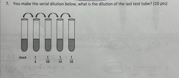 Solved 7. You make the serial dilution below, what is the | Chegg.com