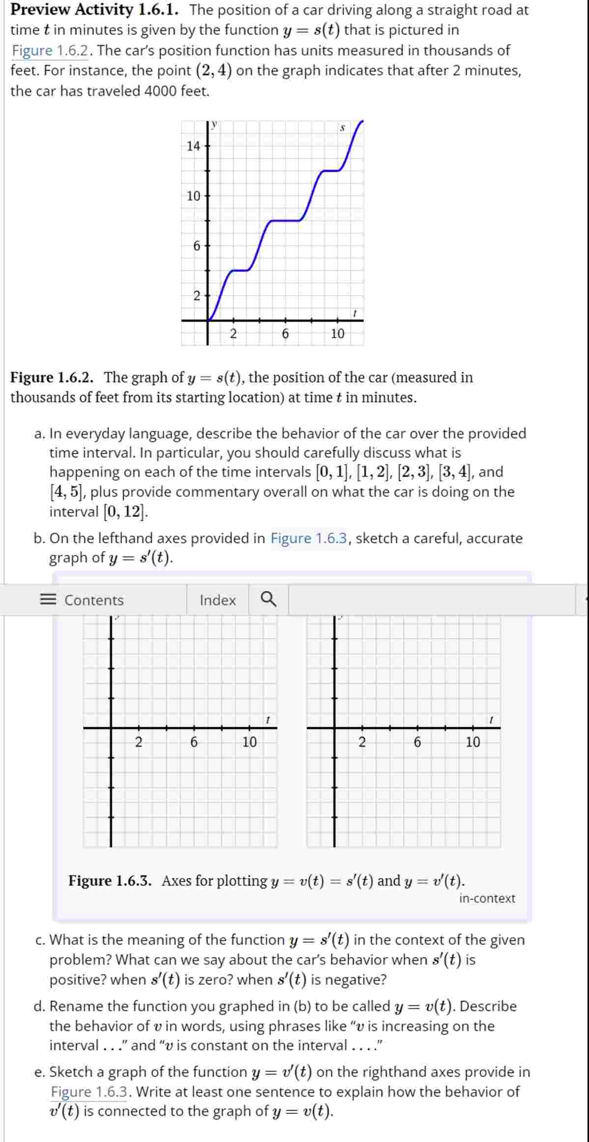 Solved preview activity 1.6.1 ﻿the position of ﻿a carPreview | Chegg.com