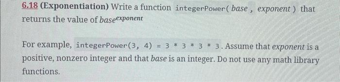 Solved 636 Recursive Exponentiation Write A Recursive 