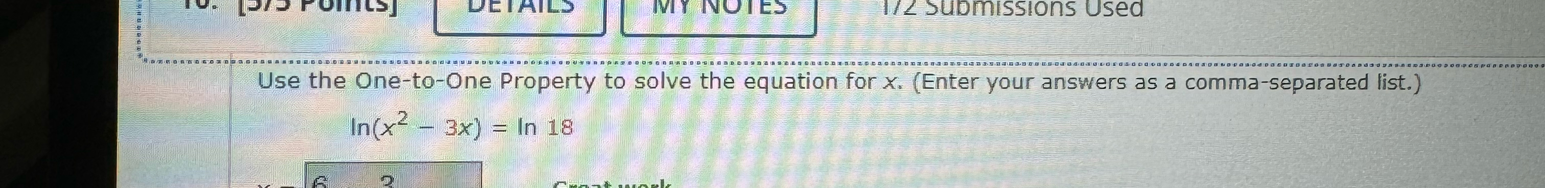 Solved Use the One-to-One Property to solve the equation for | Chegg.com