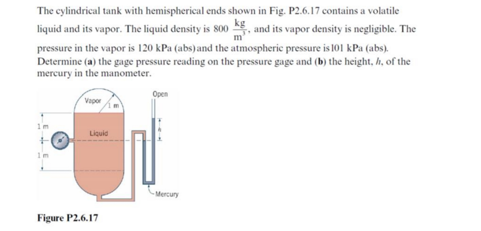 Solved The cylindrical tank with hemispherical ends shown in | Chegg.com