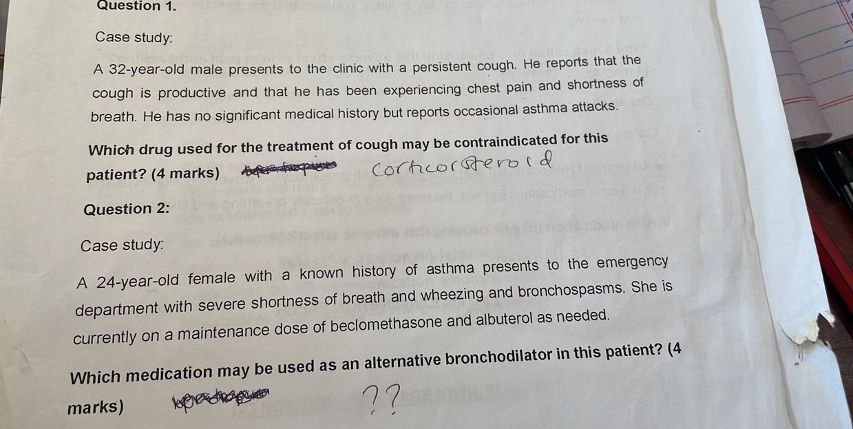 Solved Question 1.Case study:A 32-year-old male presents to | Chegg.com