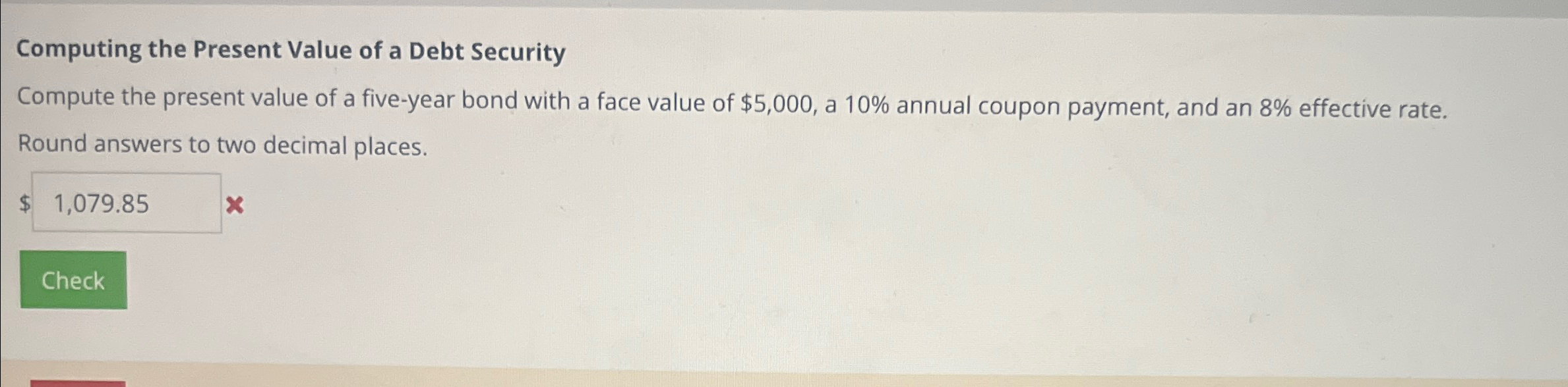 Solved Computing the Present Value of a Debt SecurityCompute | Chegg.com