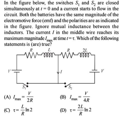 Solved In the figure below, the switches S1 and S2 are | Chegg.com