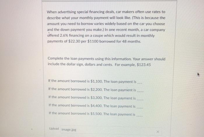 Solved When advertising special financing deals, car makers | Chegg.com