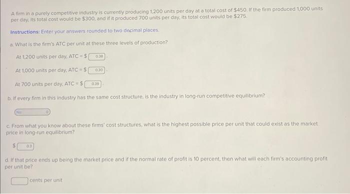 Solved A firm in a purely competitive industry is currently | Chegg.com