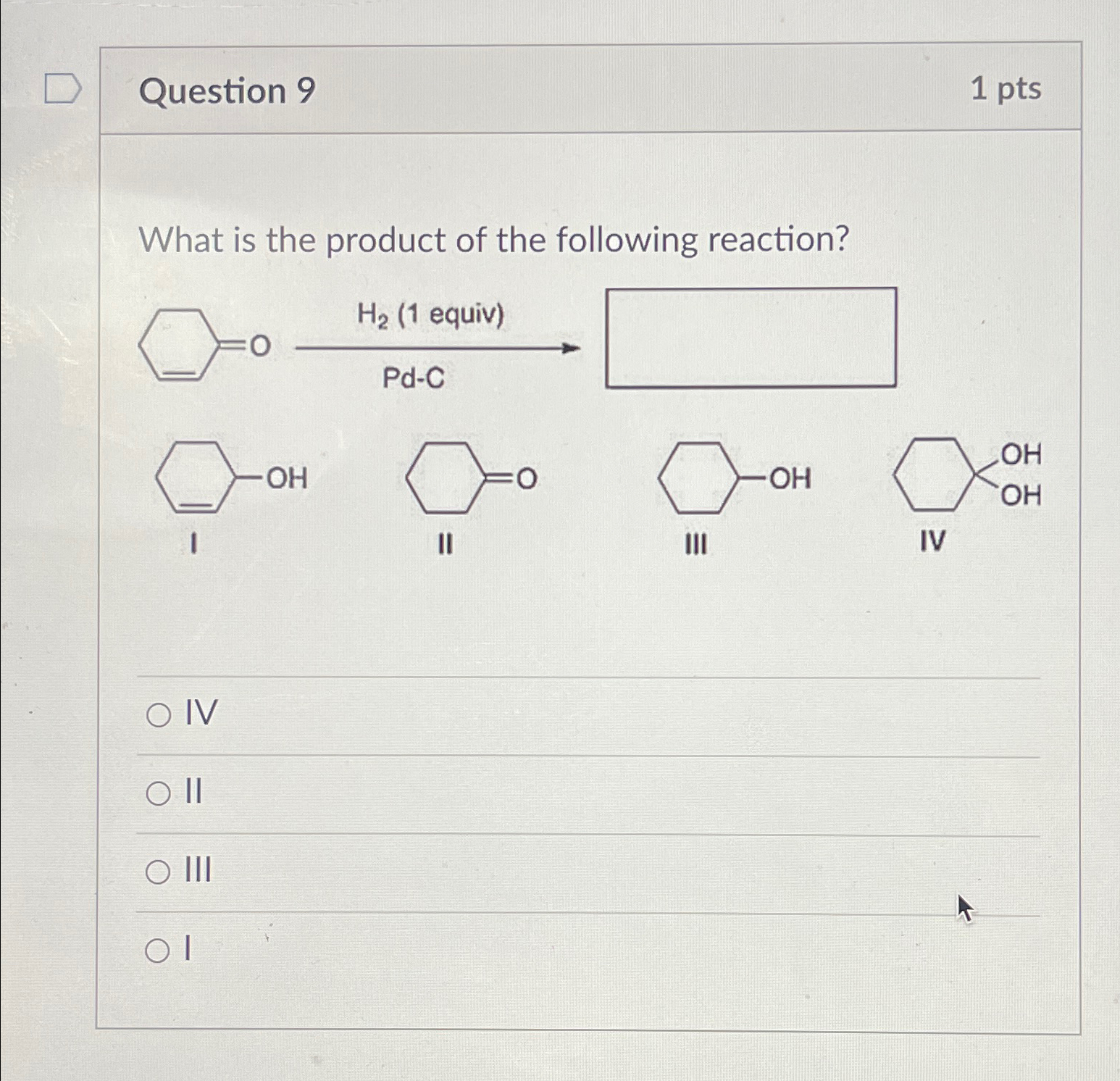 Solved Question 91 ﻿ptsWhat is the product of the following | Chegg.com