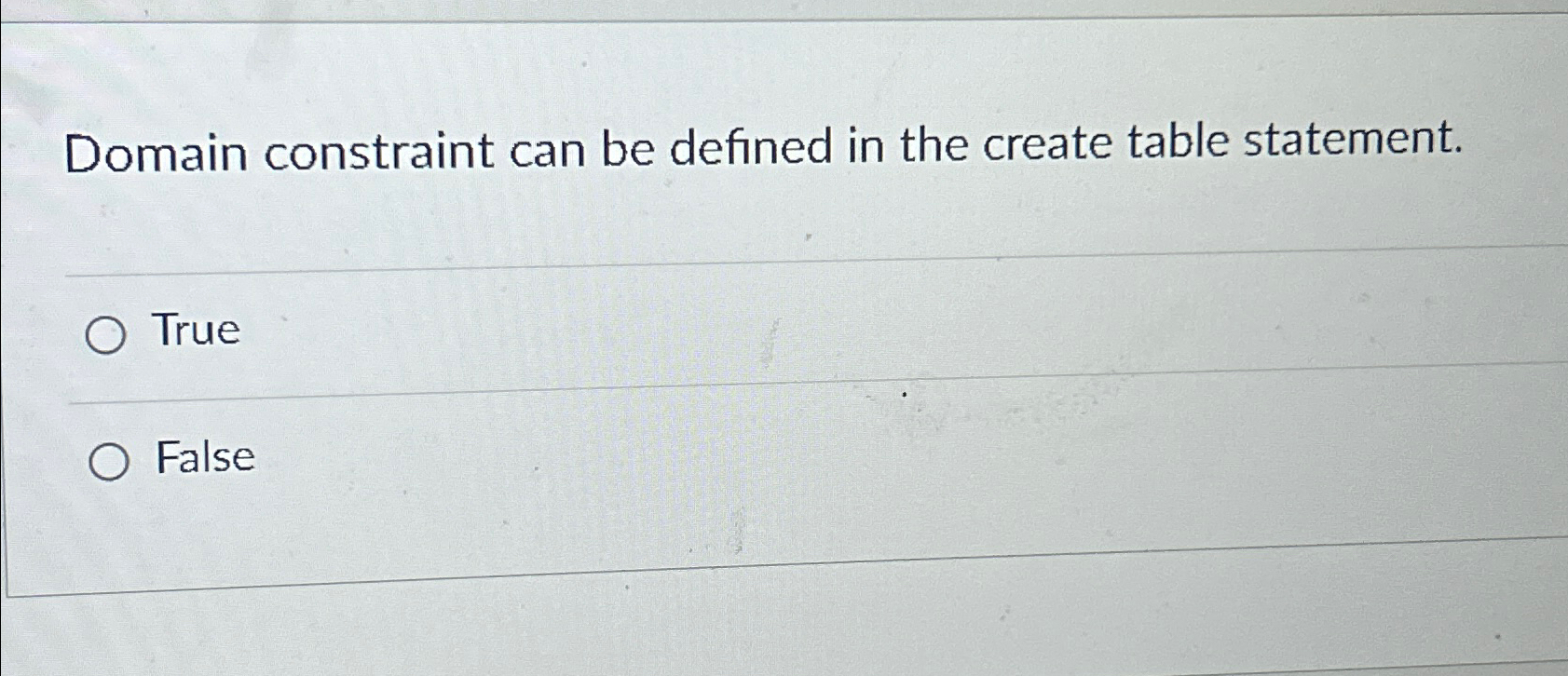 Solved Domain constraint can be defined in the create table | Chegg.com