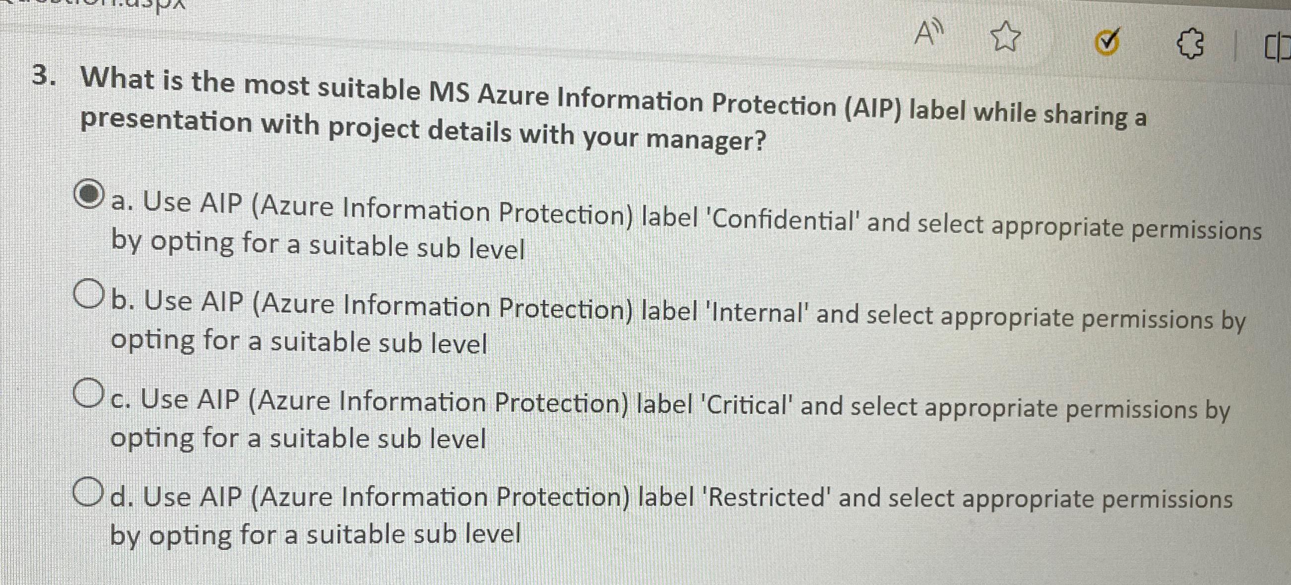Solved What is the most suitable MS Azure Information | Chegg.com