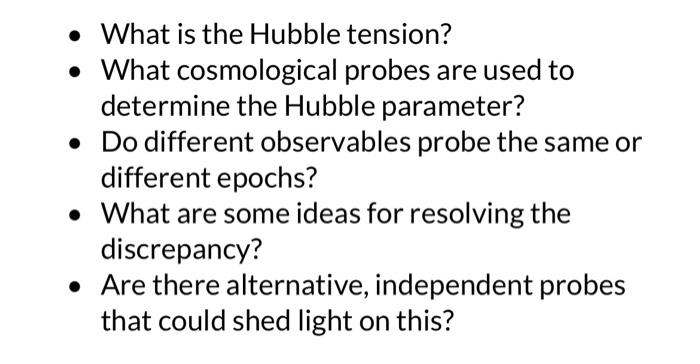 Solved - What is the Hubble tension? - What cosmological | Chegg.com