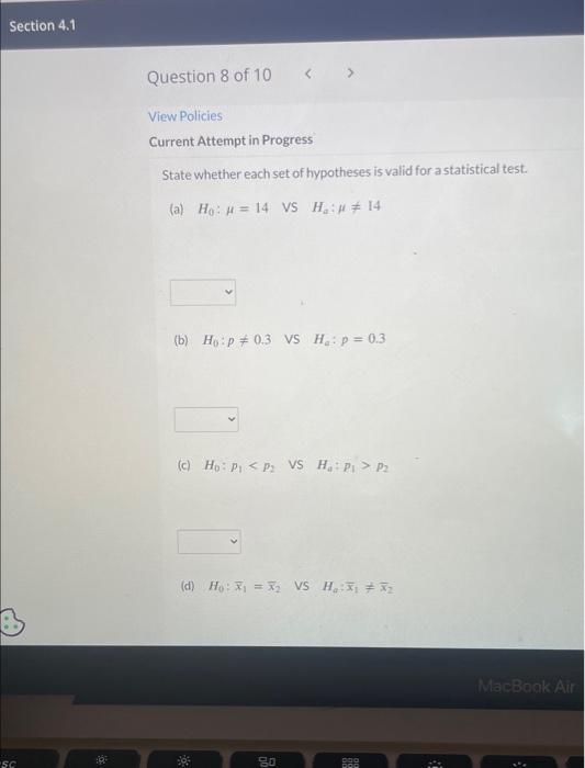Solved Current Attempt in Progress State whether each set of | Chegg.com