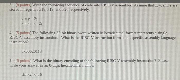 Solved 3 - [8 points] Write the following sequence of code | Chegg.com