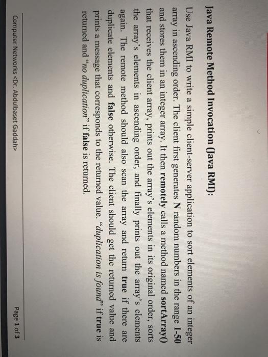 Solved Java Remote Method Invocation (Java RMI): Use Java | Chegg.com