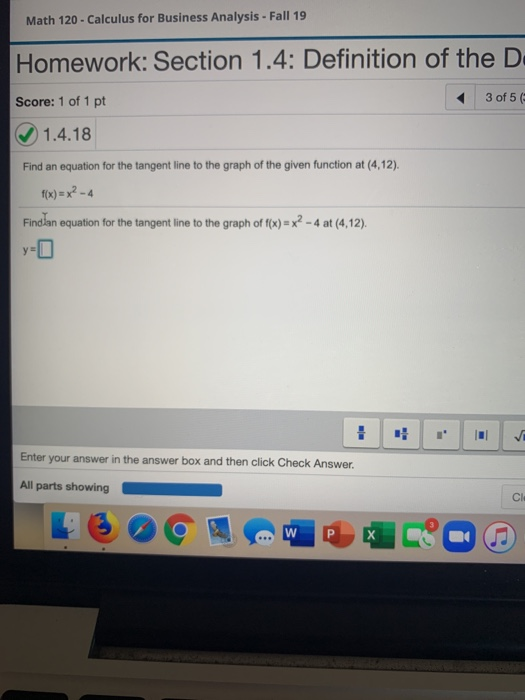 Solved Math 120 - Calculus for Business Analysis - Fall 19 | Chegg.com