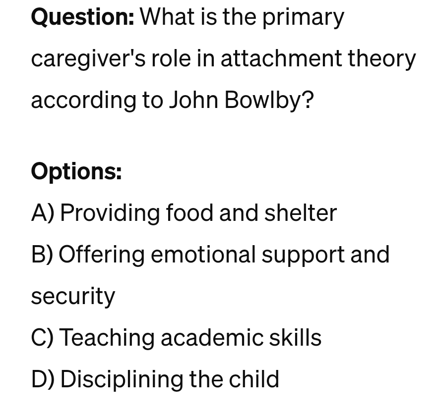 Solved Question: What is the primary caregiver's role in | Chegg.com