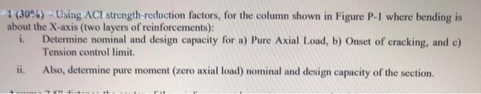 Solved 1 (30%) Using ACI strength-reduction factors, for the | Chegg.com