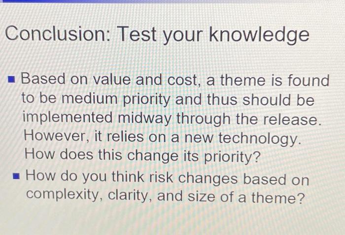 Solved Conclusion: Test your knowledge - Based on value and | Chegg.com