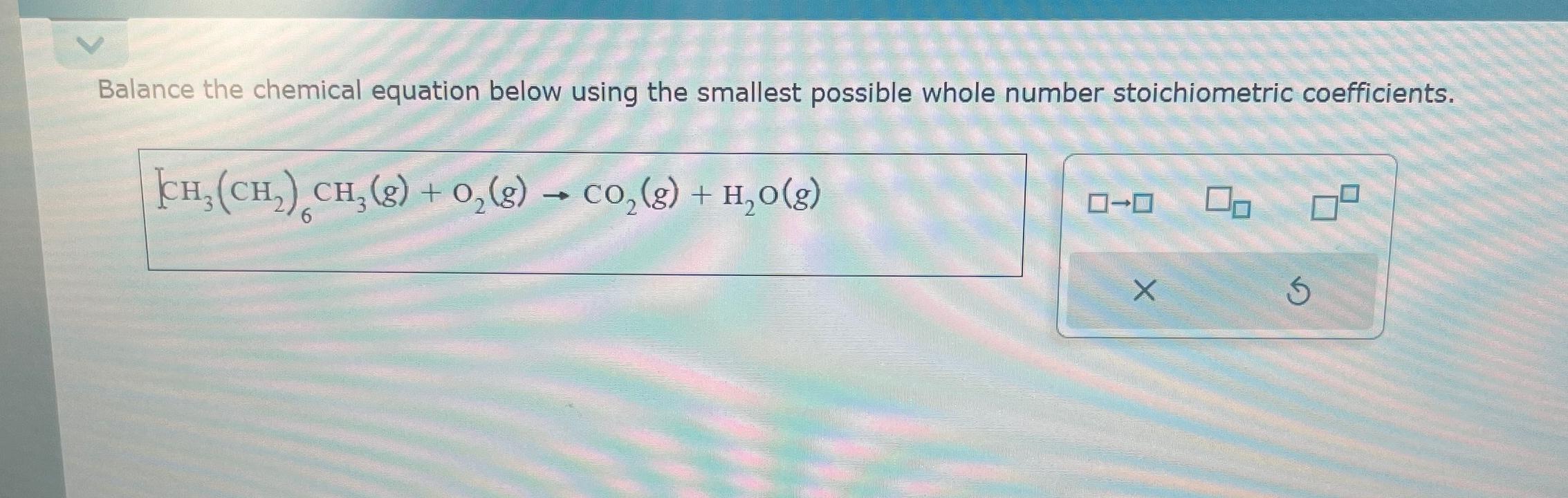 Solved Balance the chemical equation below using the | Chegg.com