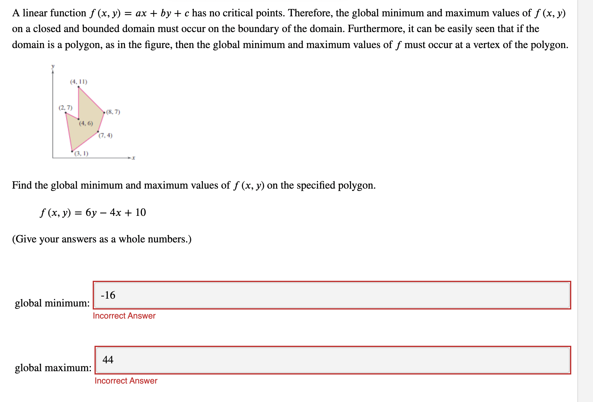 Solved A linear function f(x,y)=ax+by+c ﻿has no ﻿critical | Chegg.com