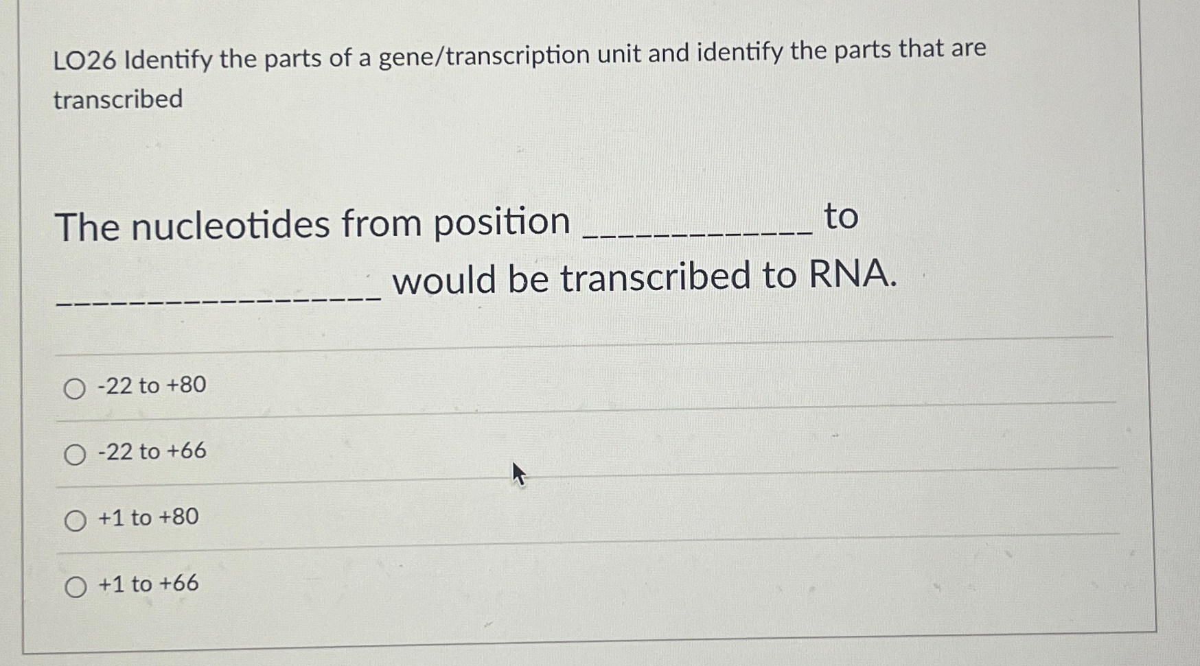 Solved LO26 ﻿Identify the parts of a gene/transcription unit | Chegg.com