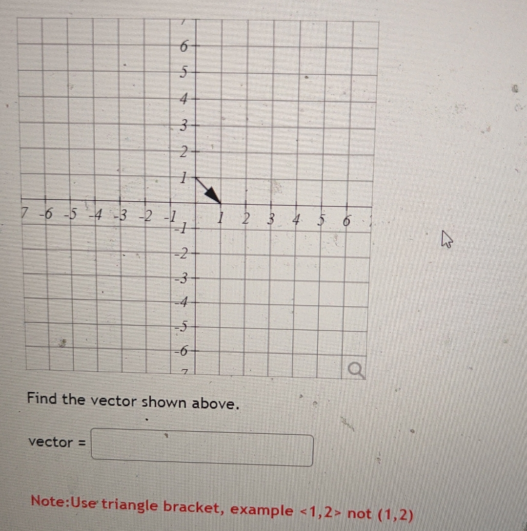 Solved Find the vector shown above.vector = Note:Use | Chegg.com