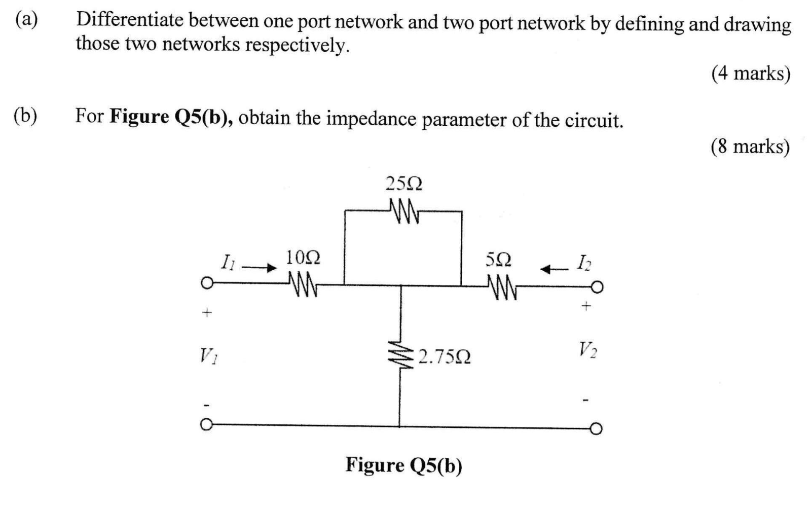 Solved (a) ﻿Differentiate between one port network and two | Chegg.com