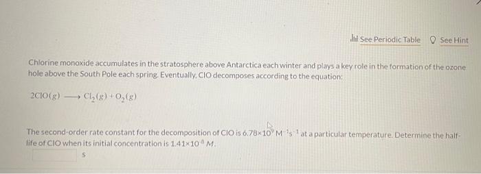 Solved See Periodic Table See Hint Chlorine monoxide | Chegg.com