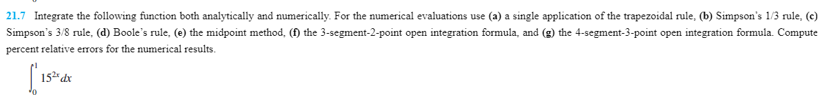 21.7 ﻿Integrate the following function both | Chegg.com