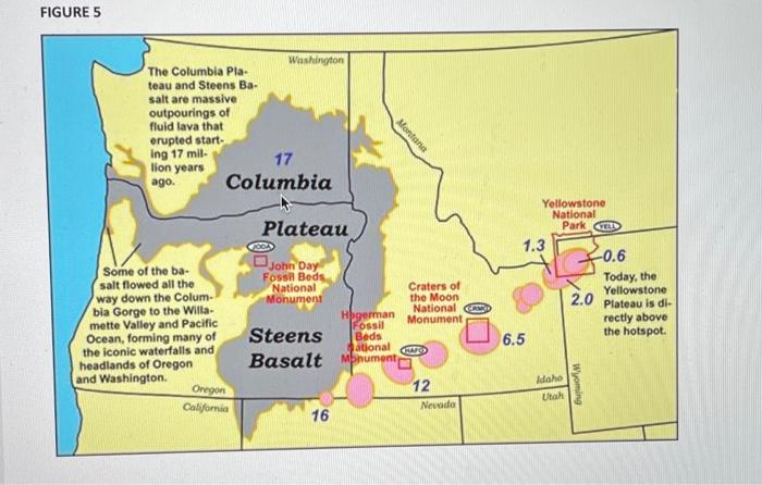 Solved Question 24 1 pts Figure 5 shows a map of calderas | Chegg.com