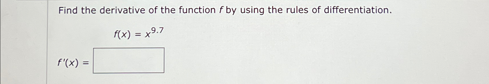 Solved Find the derivative of the function f ﻿by using the | Chegg.com