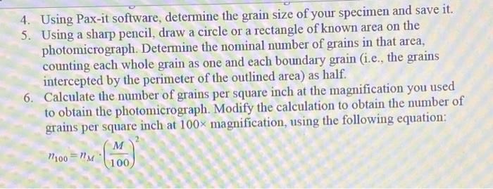 4. Using Pax-it software, determine the grain size of | Chegg.com