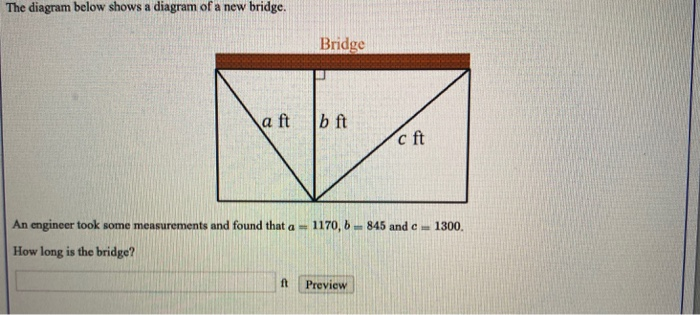 Solved The diagram below shows a diagram of a new bridge. | Chegg.com