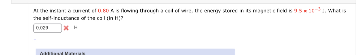 Solved At the instant a current of 0.80A ﻿is flowing through | Chegg.com